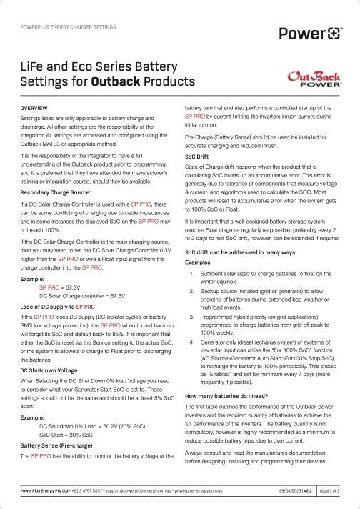 Charger Settings - PowerPlus Energy
