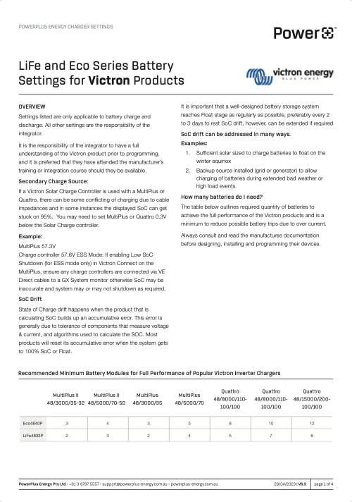 Charger Settings - PowerPlus Energy