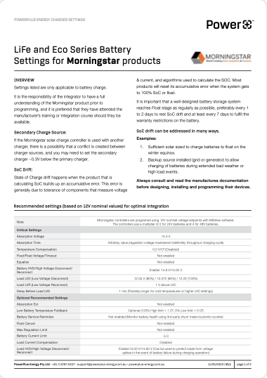 Charger Settings - PowerPlus Energy