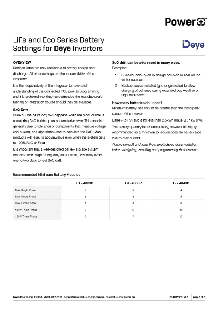 Charger Settings - PowerPlus Energy